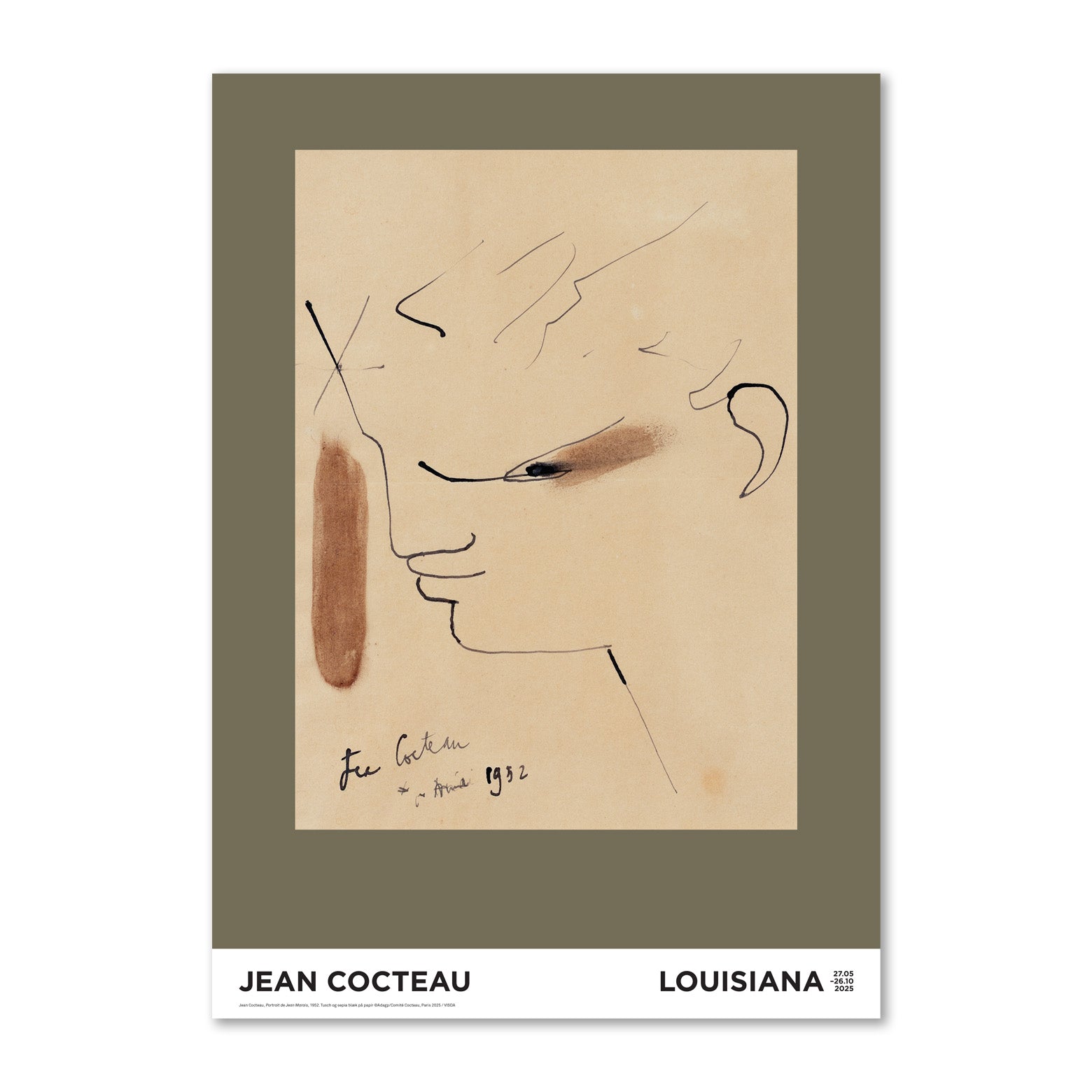 Jean Cocteau – Portrait de Jean Marais 1952 – Louisiana Plakat